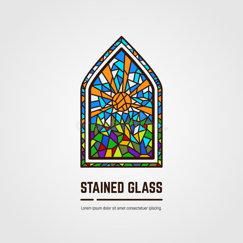Stained glass logo stock vector. Illustration of bright - 91006199