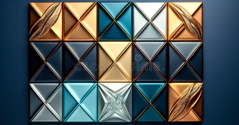 Stained Glass Mosaic Window Geometric Pattern, Cubes Background. Stock ...