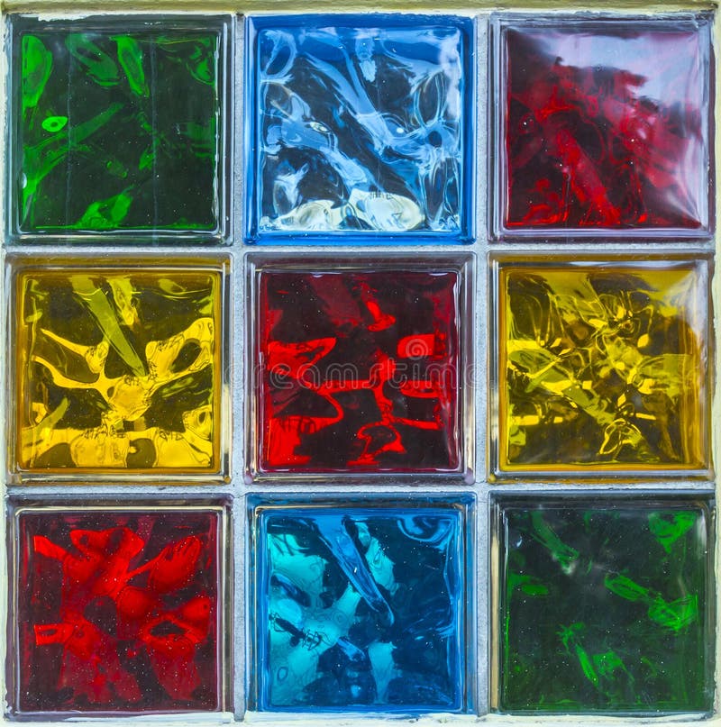 Stained Glass in Multi-colored Glass, of Six Square Segments Stock ...