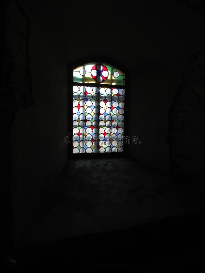 Stained Glass Multi-colored Window Stock Image - Image of reflection ...