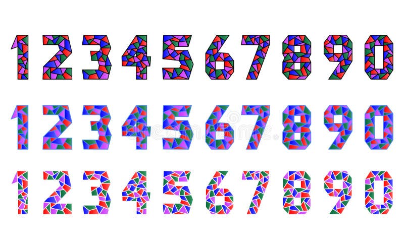 Stained Glass Numbers - Cdr Format Stock Vector - Illustration of ...