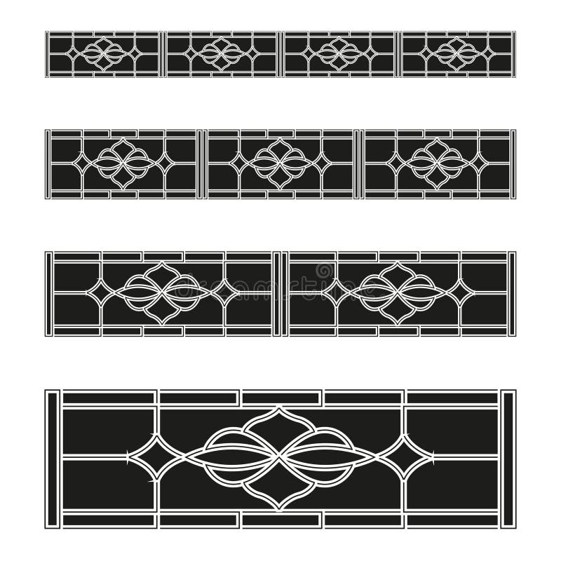 Stained Glass Panel. Decorative Geometric Pattern. Ornamental Border ...