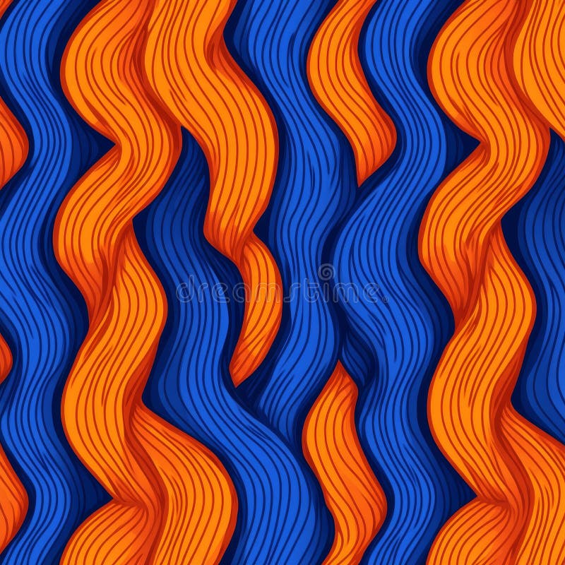 A Stained Glass Pattern of Abstract Design with Shapes in Blue, Orange ...