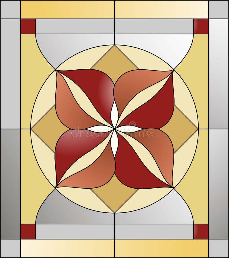 Stained glass pattern stock vector. Illustration of element - 71425835