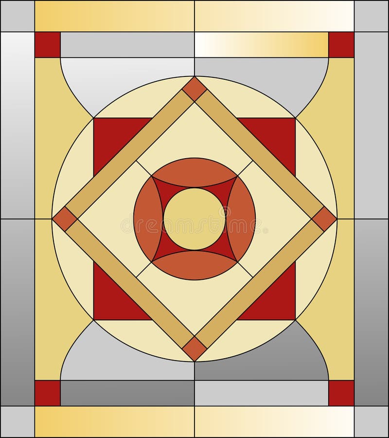 Stained glass pattern stock illustration. Illustration of outline ...