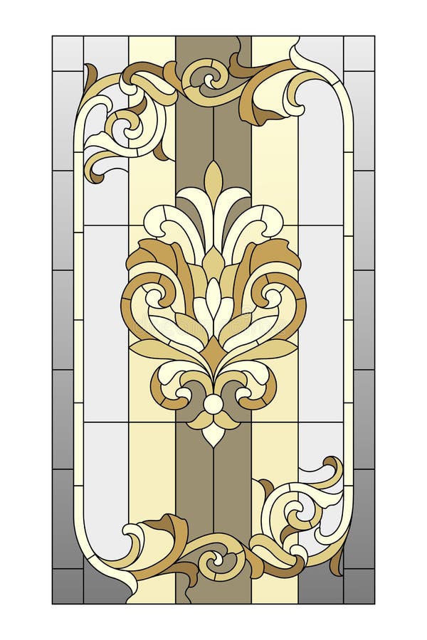 Stained glass pattern stock vector. Illustration of retro - 73188966