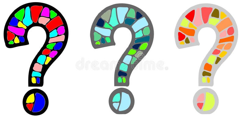Stained Glass Question Mark Designs Vector Graphics Illustration. Stock ...