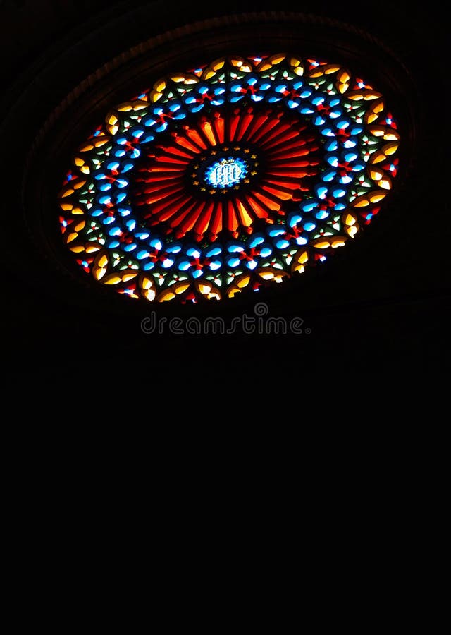 Stained Glass Rose Window stock photo. Image of christianity - 12519458
