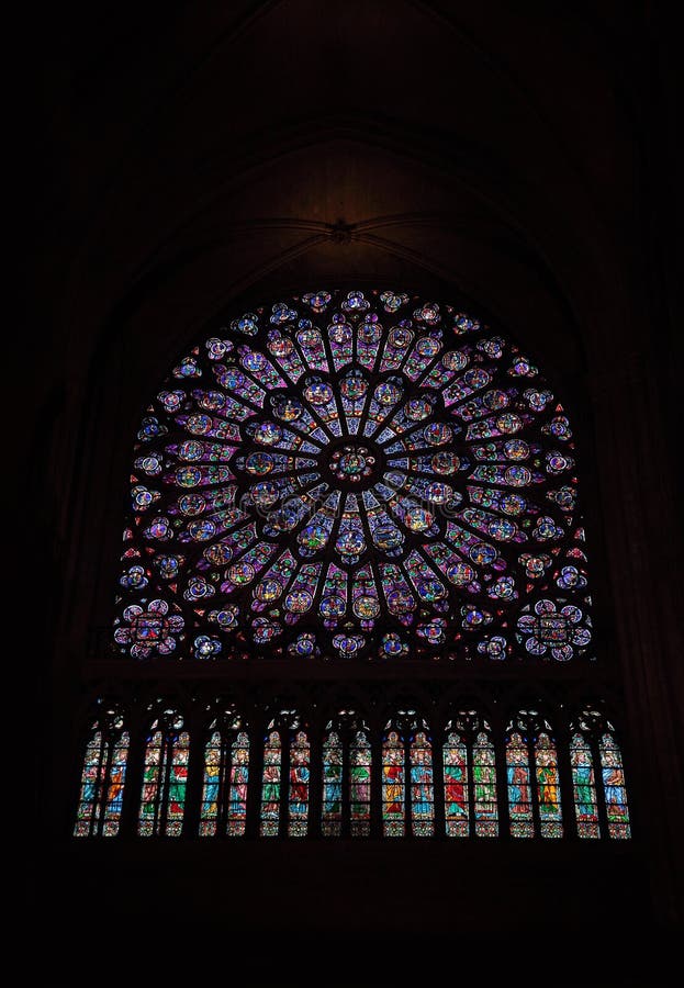 Stained glass, rose window editorial photo. Image of gothic - 23926396