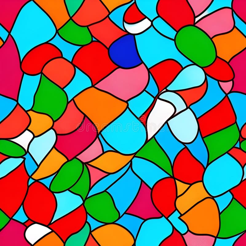 Stained Glass Seamless Abstract Colorful Texture Art Stock Illustration ...