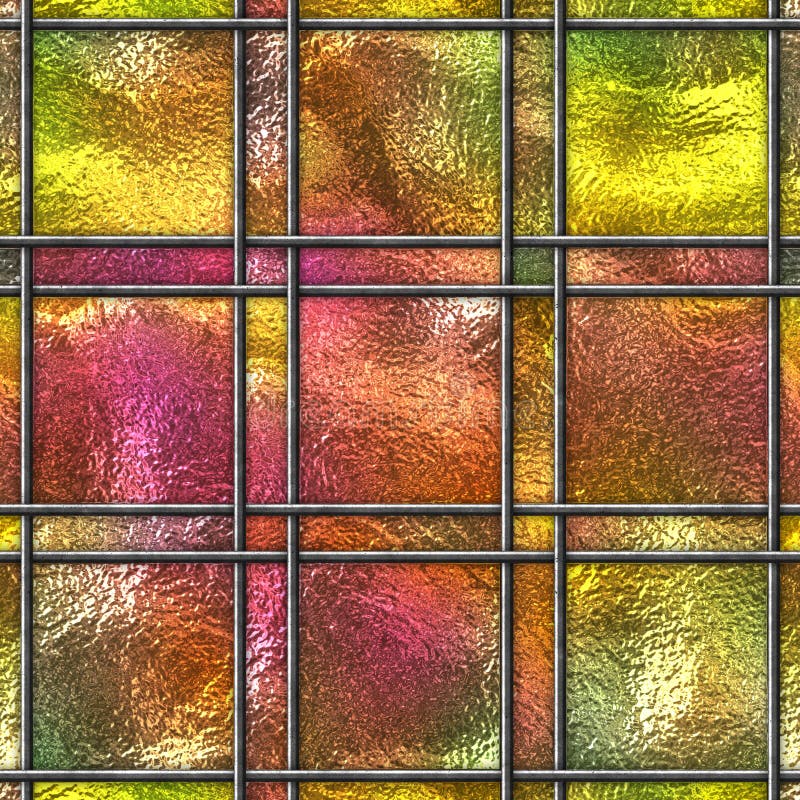 Stained Glass Seamless Texture with Pattern for Window, Colored Glass ...