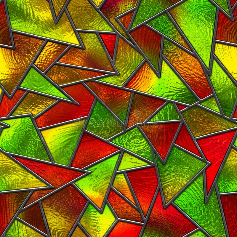 Stained Glass Seamless Texture with Geometric Pattern for Window ...
