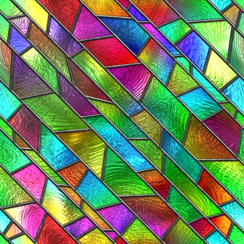 Stained Glass Seamless Texture with Geometric Pattern for Window ...