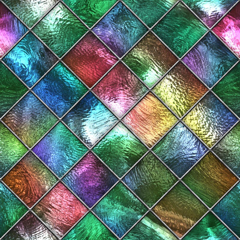 Stained Glass Seamless Texture with Geometric Pattern for Window ...