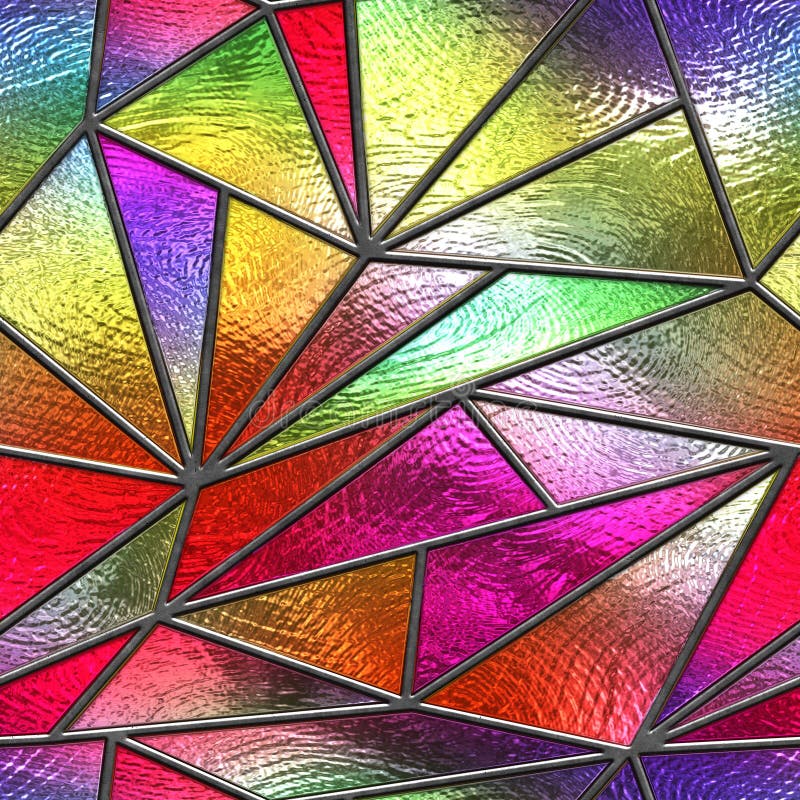 Stained Glass Seamless Texture with Geometric Pattern for Window ...
