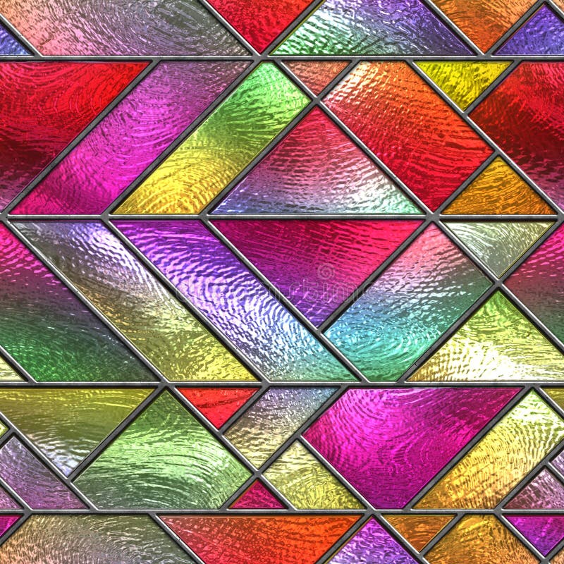 Stained Glass Seamless Texture with Geometric Pattern for Window ...