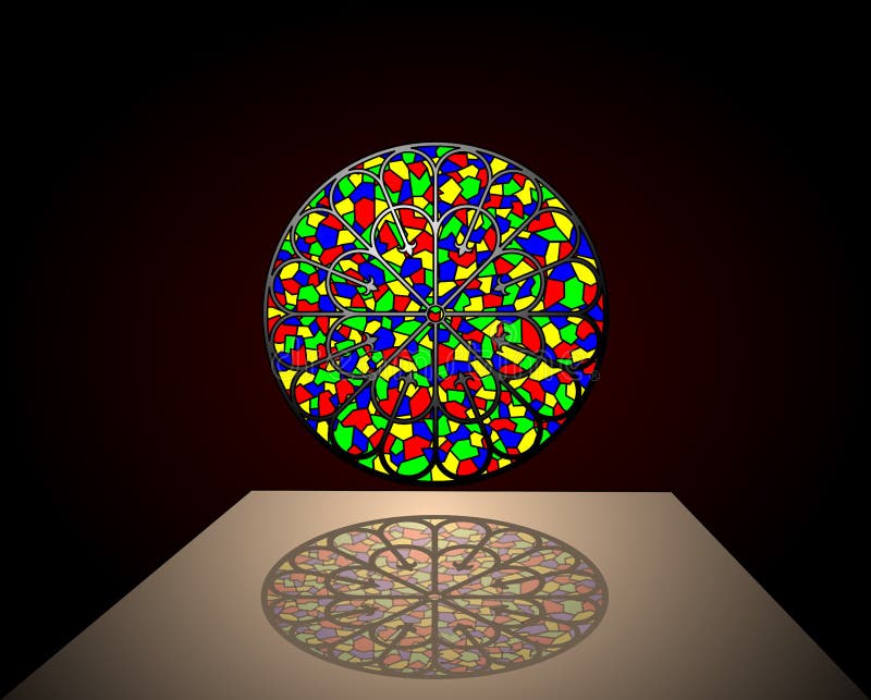Stained Glass Shadow stock illustration. Illustration of religious - 909760