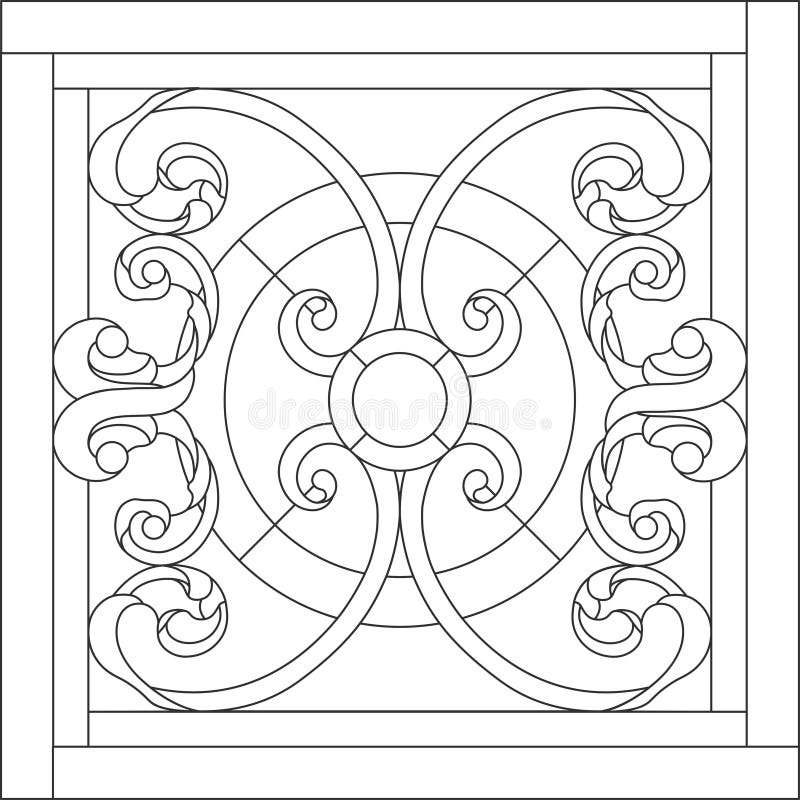 Stained Glass in Square Frame, Window on the Ceiling. Panel for Window ...