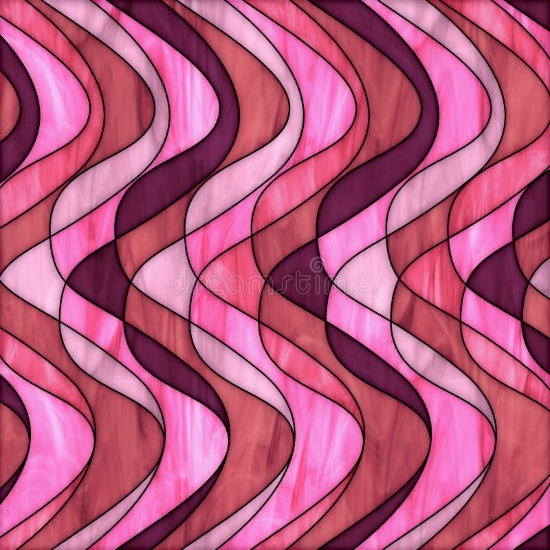 Stained Glass Style Digital Illustration of a Pattern with Pink Colors ...