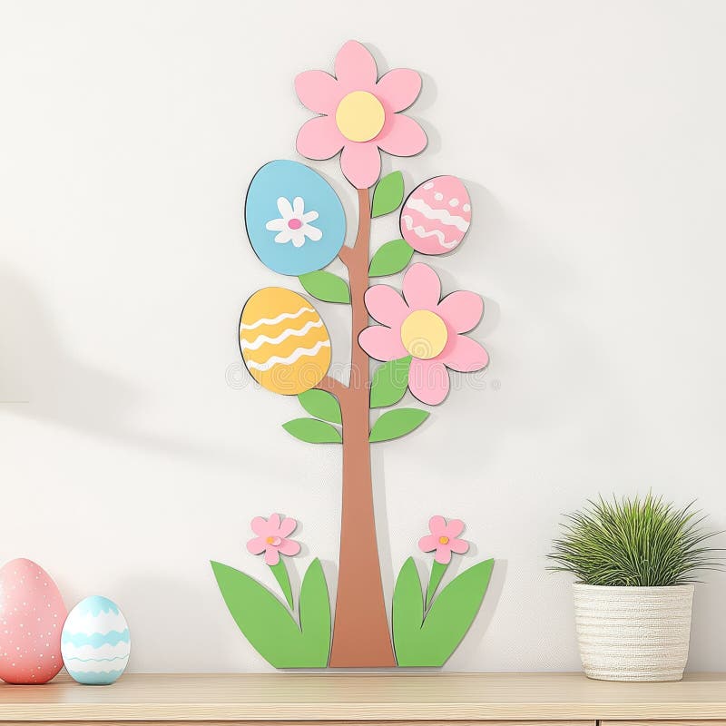 A Stained Glass Tree with a Colorful Mosaic Design is Decorated with ...