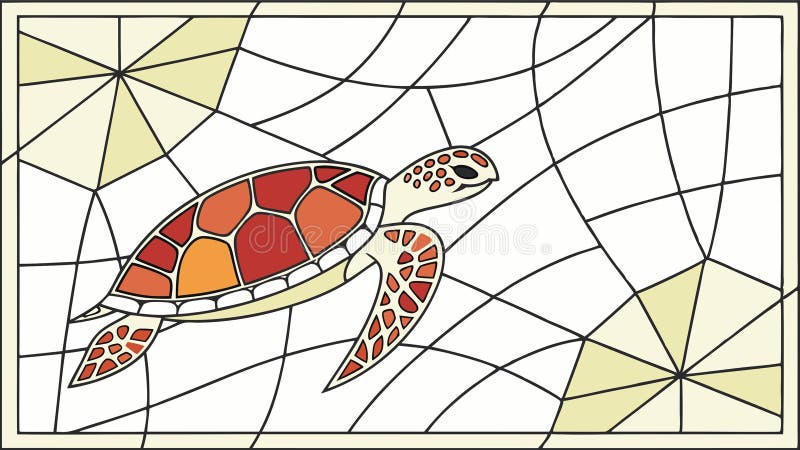 Stained Glass Turtle Design, Colorful Mosaic Art, Decorative Animal ...