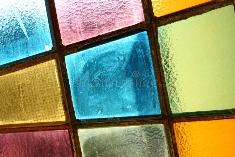 Stained Glass with Multi Colored Diamond Pattern As Background Stock ...