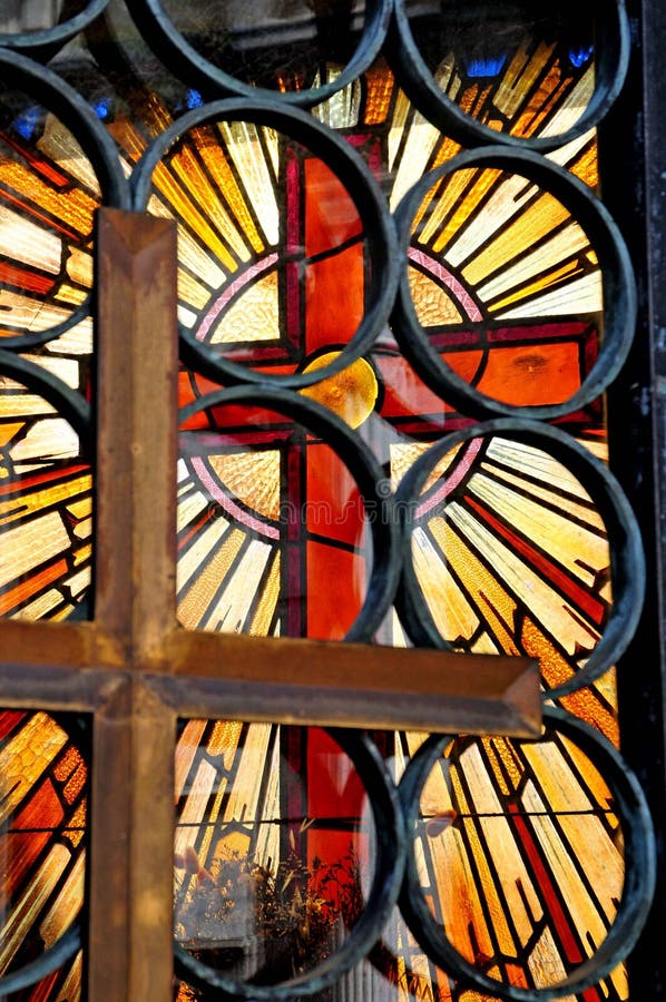 Stained glass window stock image. Image of stained, cementery - 7212987