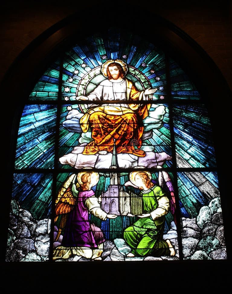716 Stained Glass Window Church Angels Stock Photos - Free & Royalty ...