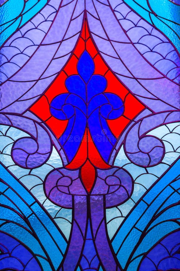 Stained Glass Window with Abstract Pattern. Stock Image - Image of arch ...