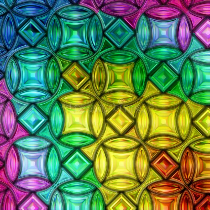 Stained Glass Window Art Mosaic Abstract Background Stock Illustration ...