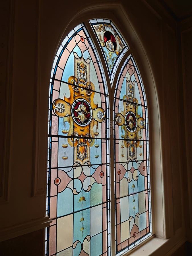 Stained Glass Window in Beautiful Light Stock Photo - Image of glass ...