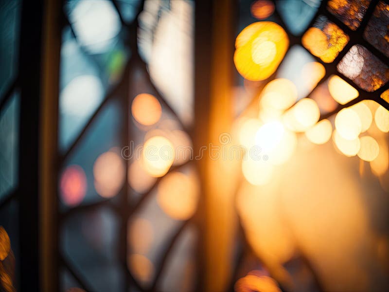 Stained Glass Window Bokeh Lens Flare. Ai Generative Stock Illustration ...
