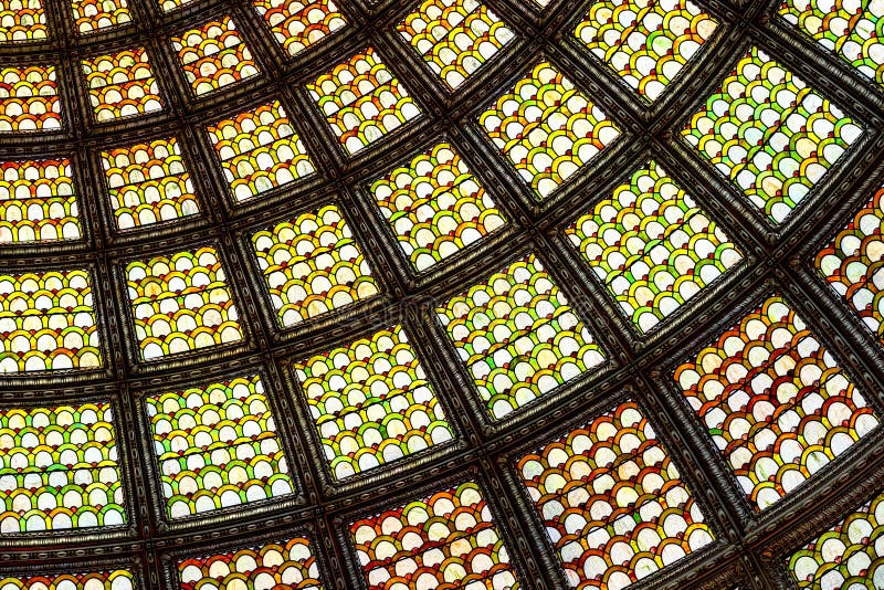 Ceiling Dome in Stained Glass Stock Photo - Image of dome, pattern: 3326004