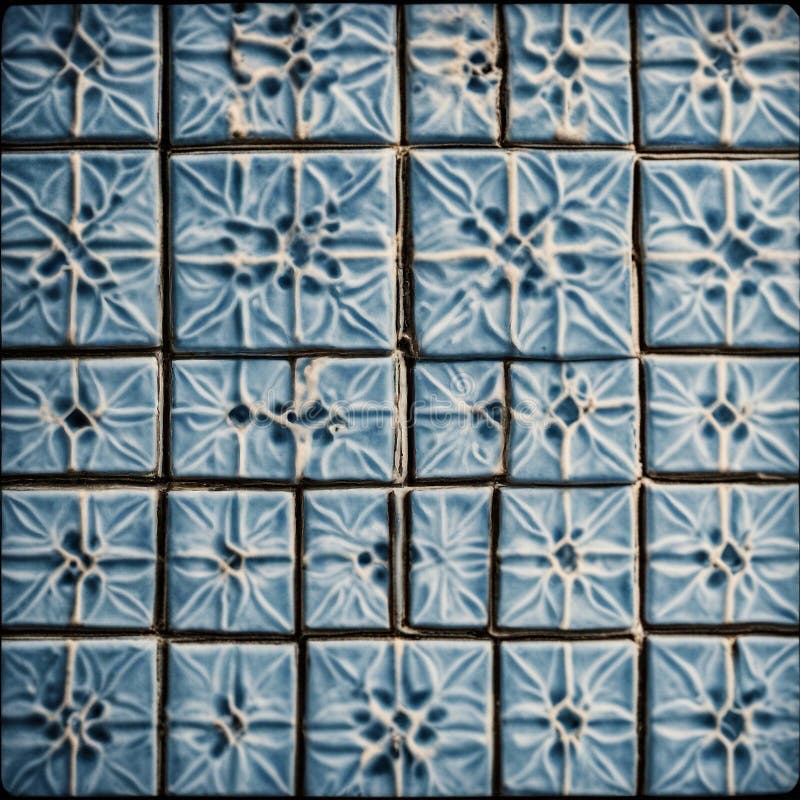 Stained Glass Window a Close Up of a Dutch Blue Tile with a Ceramic ...