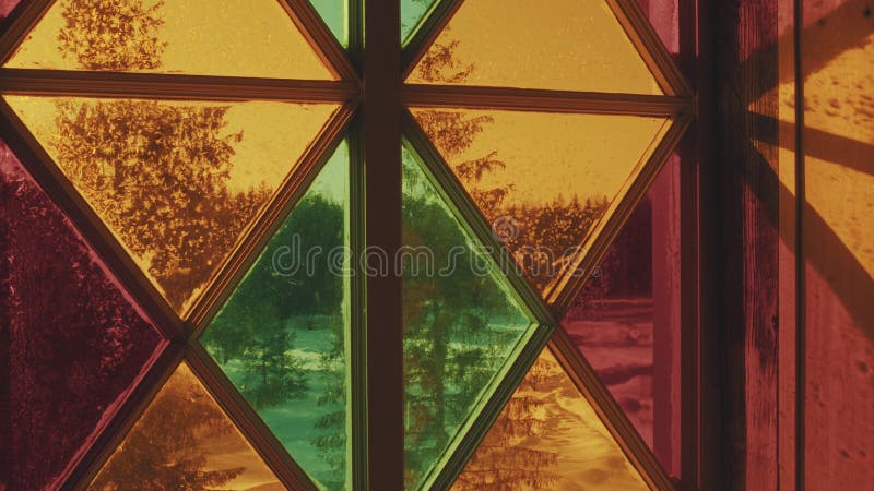 Stained Glass Window stock photo. Image of interior, orange - 87289144