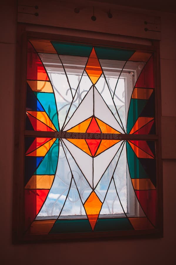 Stained Glass Window of Colored Glass Stock Image - Image of decorative ...