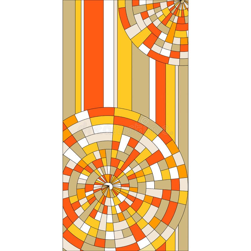 Stained Glass Window with Colorful Circles Stock Vector - Illustration ...