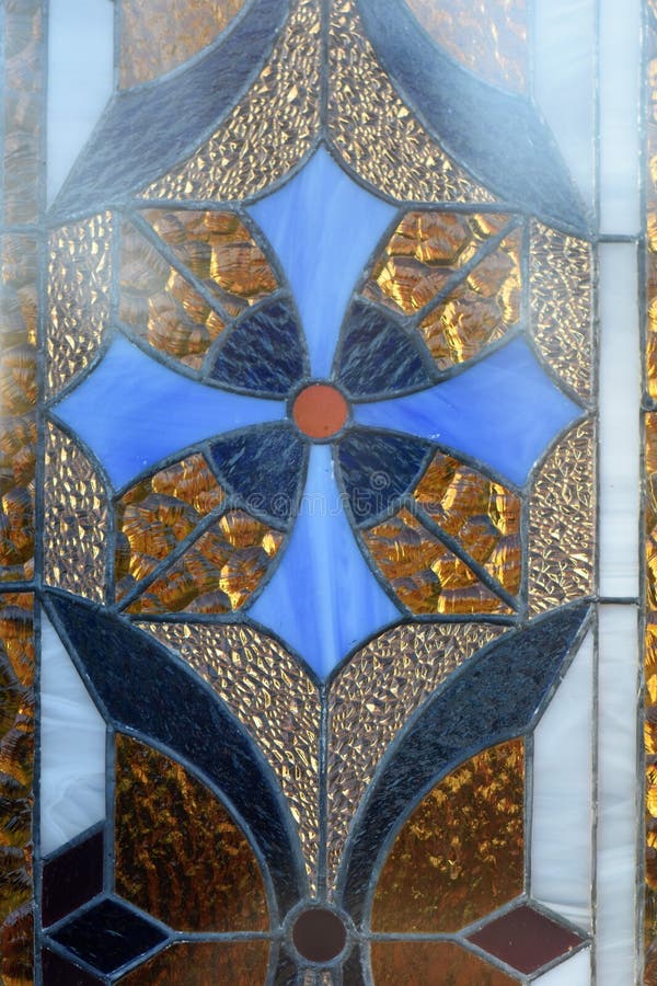 Stained Glass Window with a Cross on the Background of Stained Glass ...