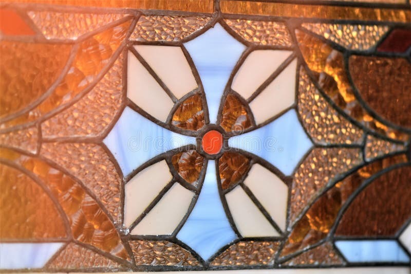 Stained Glass Window with a Cross on the Background of Stained Glass ...