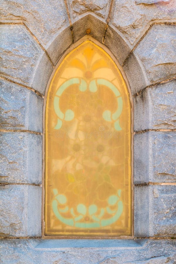 Stained-glass Window of Crypt Stock Photo - Image of closeup, orange ...