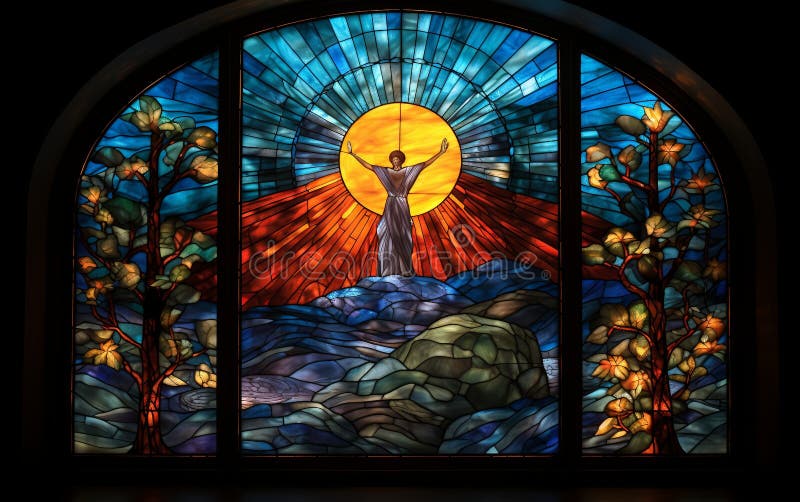 Stained Glass Window Decorative Windows. Stock Illustration ...