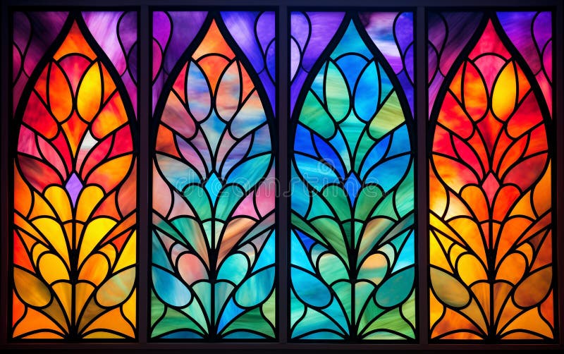 Stained Glass Window Decorative Windows. Stock Illustration ...