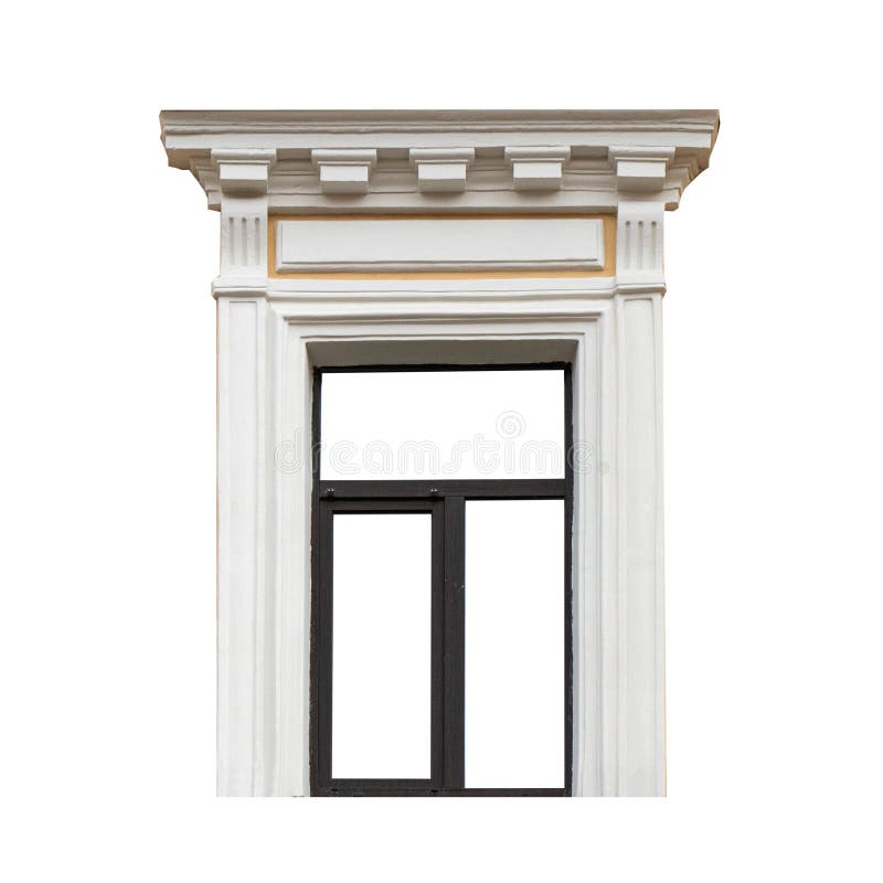 Stained Glass Window with Exterior Classic Design. Isolated. Stock ...