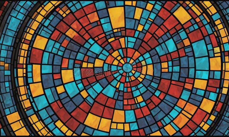 Stained Glass Window Features Vibrant Array Colors and Patterns, with ...