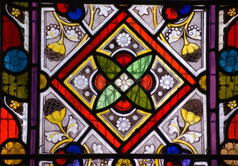 Stained Glass Window - Geometric Pattern Stock Photo - Image of window ...