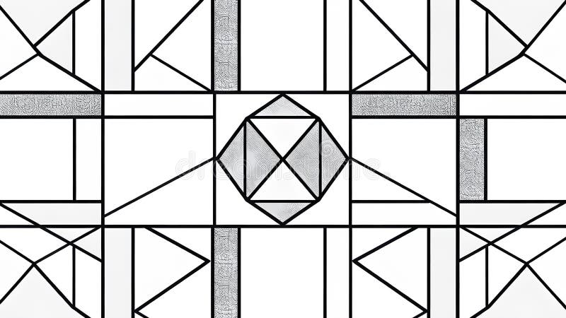 Stained Glass Window with a Geometric Pattern 3d Rendering Stock ...