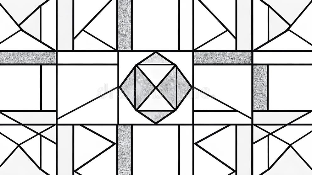 Stained Glass Window with a Geometric Pattern 3d Rendering Stock ...