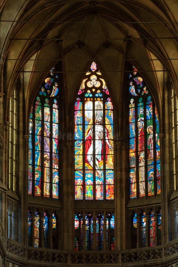 Stained-glass Window Inside the Church Stock Image - Image of ...