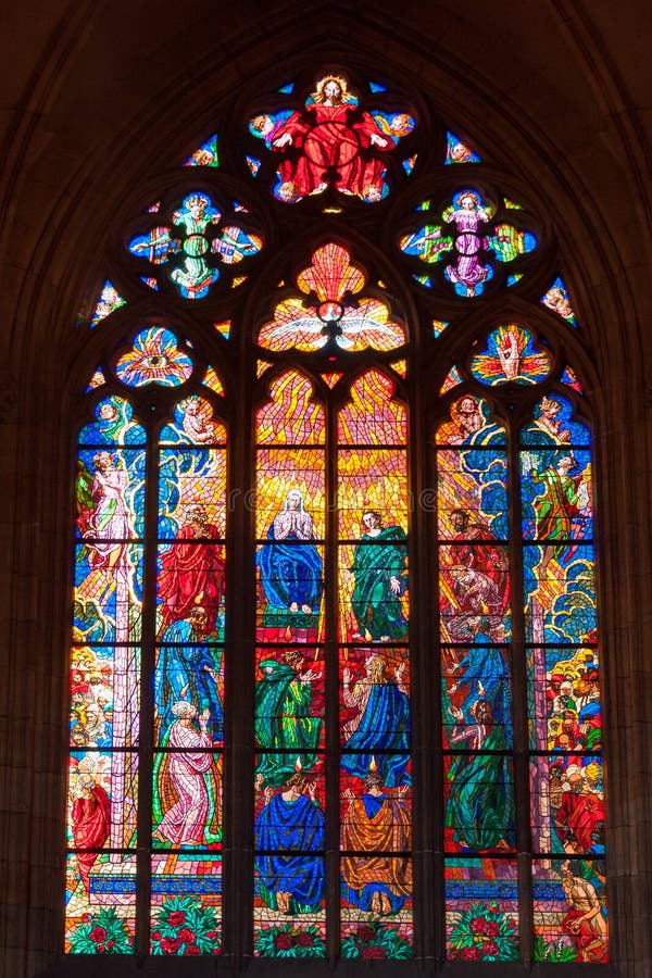 Stained-glass Window Inside the Church Editorial Stock Image - Image of ...