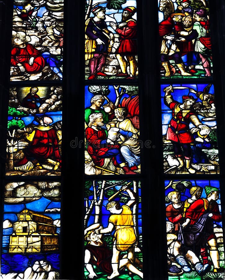 Stained Glass Window Inside Duomo Cathedral,Milan Editorial Photography ...